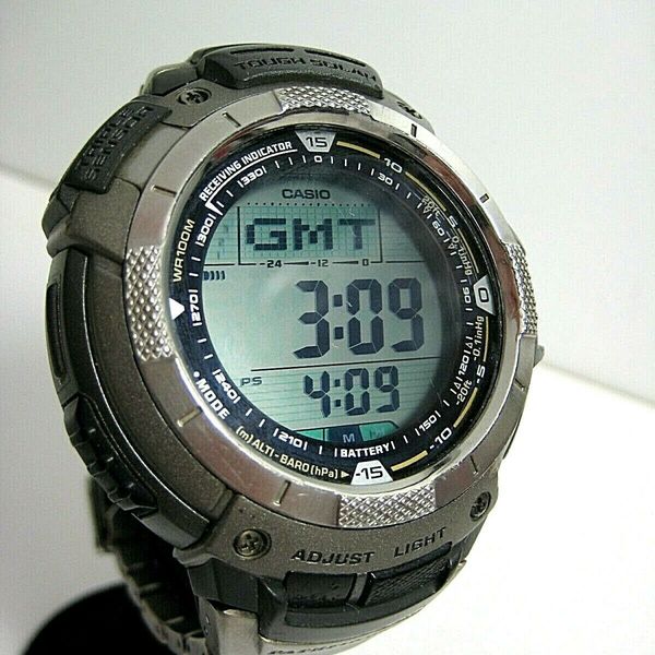 Casio Pathfinder Triple Sensor Titanium Digital Watch 3043 PAW-1100T ...
