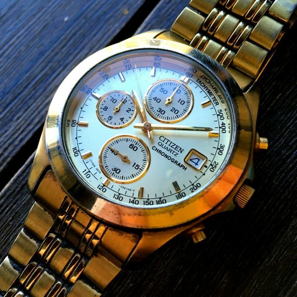 Vintage CITIZEN Chronograph 0510-C510171 Japan old quartz wrist watch ...