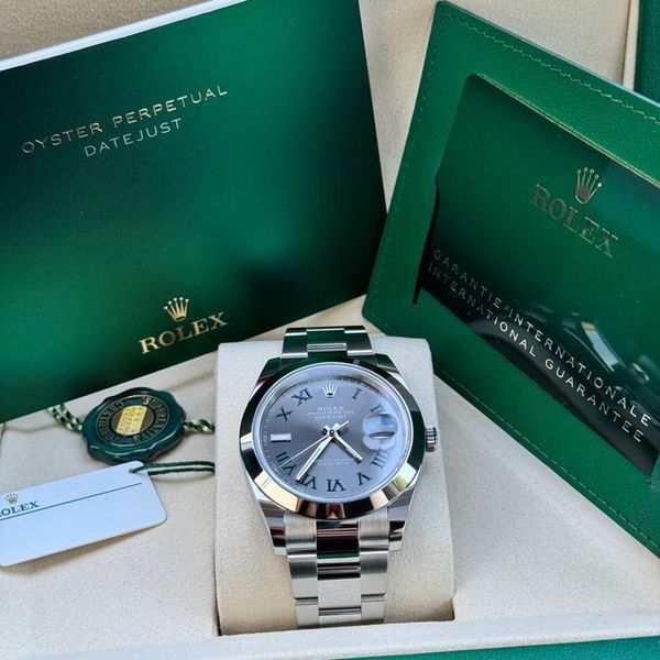 FS: Rolex Datejust 41mm 123600 Wimbledon Dial /Oyster bracelet / New ...
