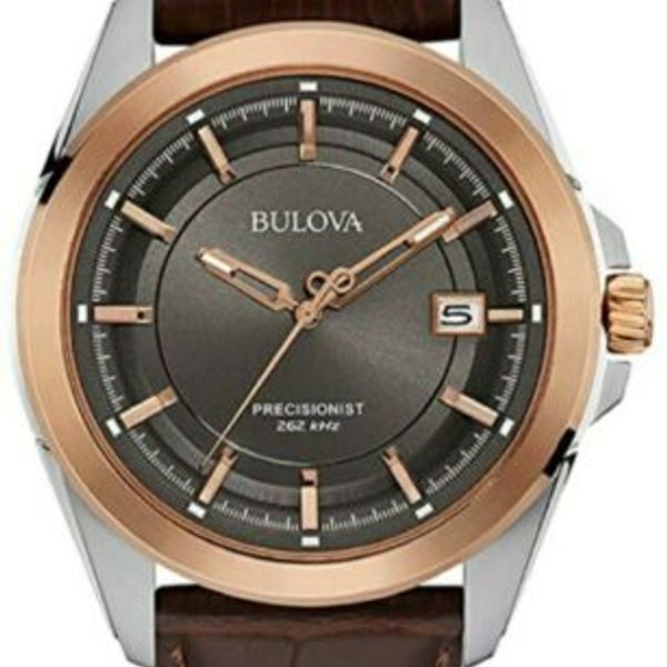 Bulova Men's UHF Precisionist Quartz Rose Gold Case 43mm Wrist Watch ...