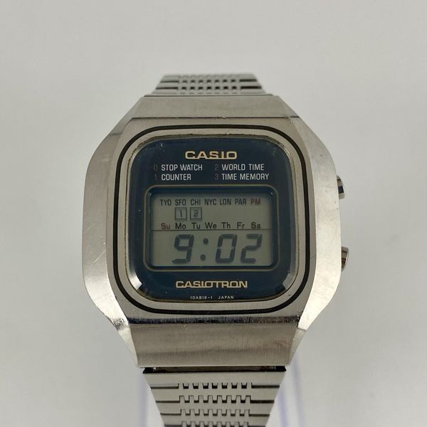 Vintage Casio CASIOTRON 1970s World Time Digital Watch-OG Bracelet-Runs! X1S S14 | WatchCharts ...