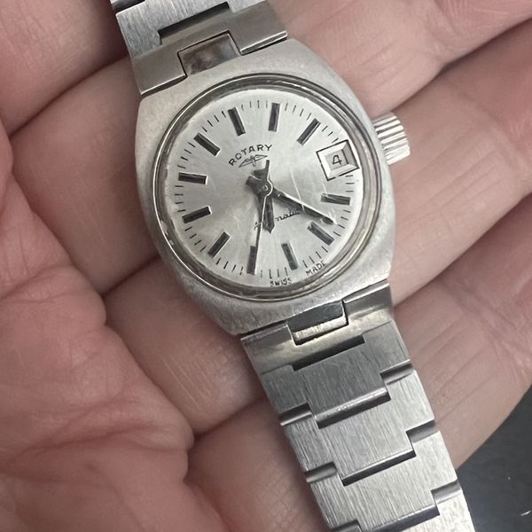 Vintage Automatic Rotary Ladies Wrist Watch Stainless Steel ...