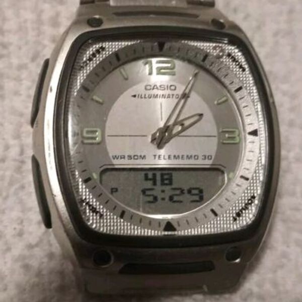 Vintage Casio Illuminator WR 50M Telememo 30 Dual Analog&Digital ...
