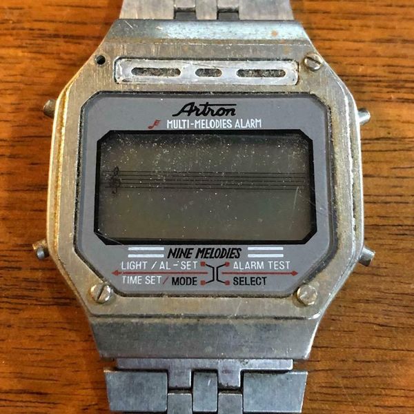 Vintage Piratron P-222 LCD Multi Melody Alarm Digital Stainless - Needs ...