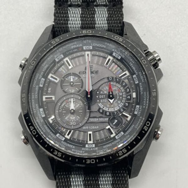 Casio Edifice Tough Solar World Time Chronograph Watch (5123) EQS-500 ...