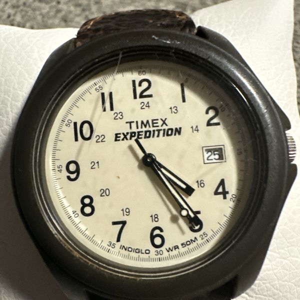 Timex Expedition Watch Indiglo WR50M Stainless Army Green Canvas Bands ...