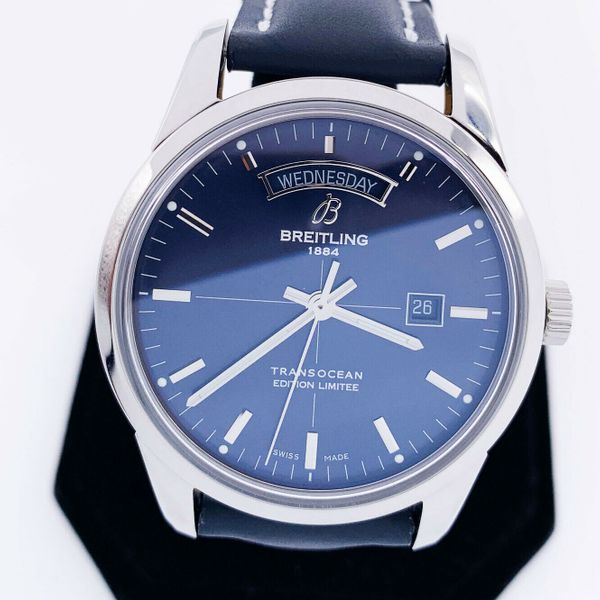 Breitling Transocean Day & Date Aurora Blue Limited Edition Automatic ...