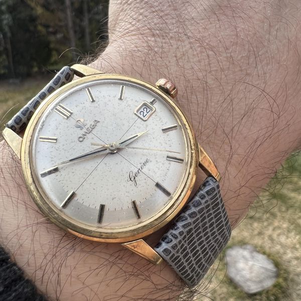 [WTS] 1961 Omega Cursive Geneve with Onyx Indices and NOS JB Leather ...