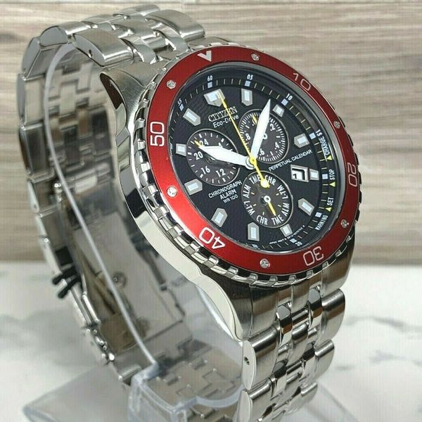 Citizen Eco-Drive Men's Perpetual Watch Alarm Date Chronograph WR ...