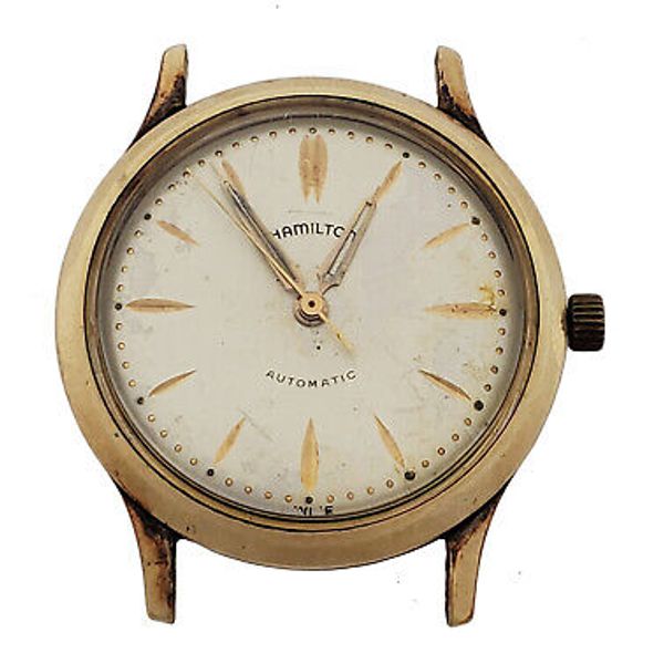 Vintage Hamilton Automatic Gold Filled Bezel Steel Back Mens Watch to ...
