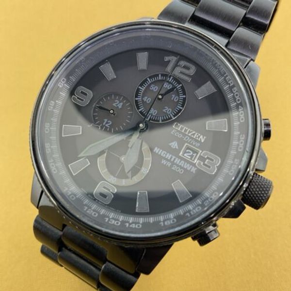 Citizen Nighthawk WR200 Eco-Drive Monochromatic Men's 42mm Watch in Box ...