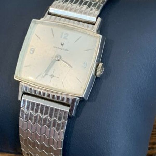 VINTAGE MENS HAMILTON WATCH 10K RGP BEZEL KREISLER STRETCH BAND RUNNING ...
