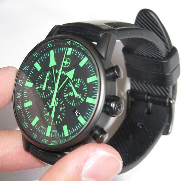 FS Wenger Swiss Commando Raid Green Dial w/ box USED $105 shipped ...