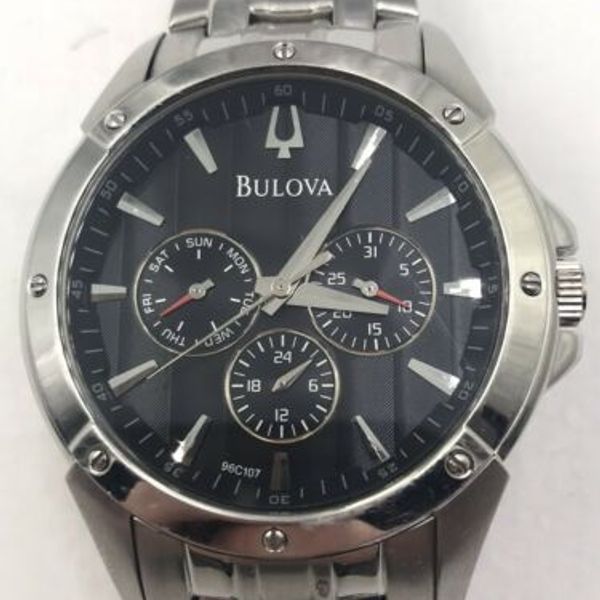 Mens Bulova Chronograph Stainless Steel Day/Date Watch C860841 ...