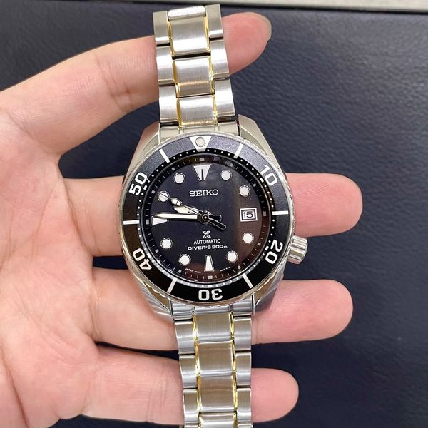 Seiko Sumo Black w Half Gold Bracelet SPB101 SPB101J | WatchCharts ...