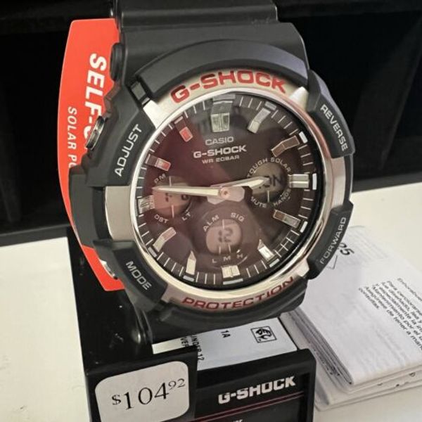 Casio G-Shock Men's Solar Black Resin 50mm Watch GAS100-1A NEW ...