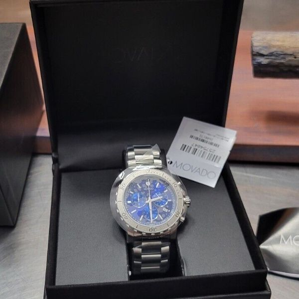 Movado Series 800 ActiveSport Watch With 42mm Blue Chronograph Face ...