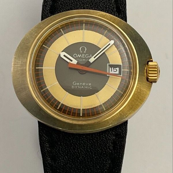 Vintage Omega Geneve Dynamic Ladies Watch Black dial Red Sweep Hand ...
