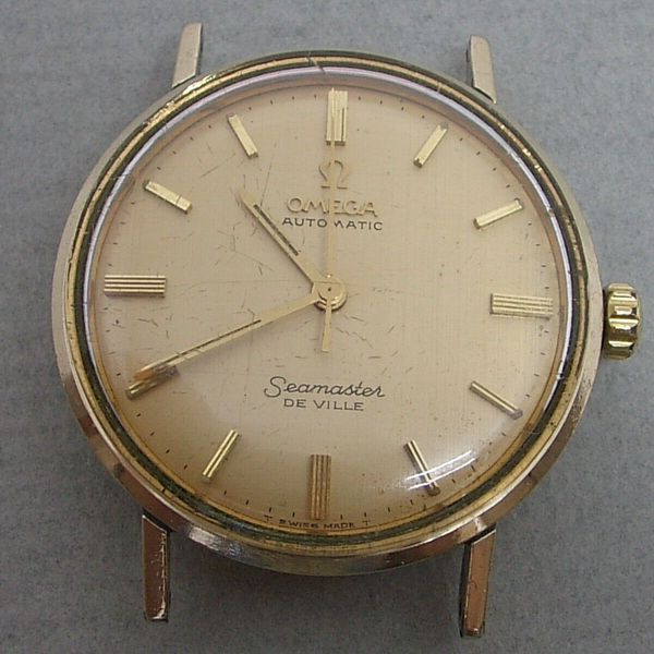 OMEGA SEAMASTER DEVILLE GOLD FILLED RARE LINEN DIAL!! MANS VINTAGE ...