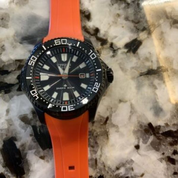 Citizen Men's BN0088 03E Eco Drive Promaster Diver E168 WR300 ORANGE ...