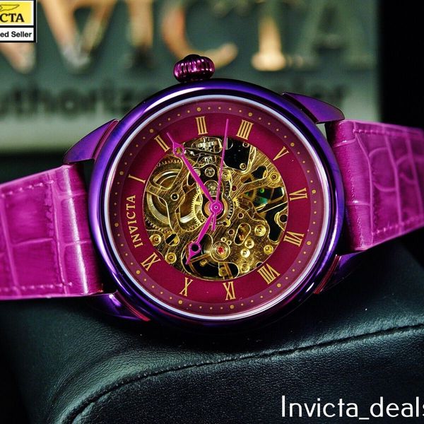 Invicta Men's 42mm Specialty Skeletonized Mechanical PURPLE DIAL Purple ...