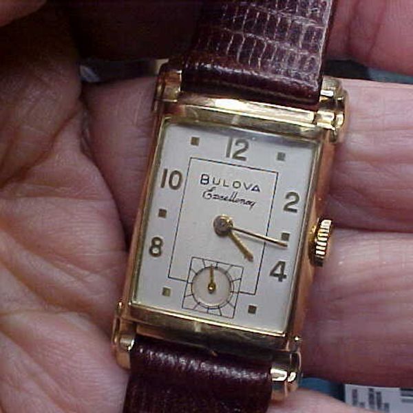 NICE VINTAGE MANS BULOVA EXCELLENCY WATCH 21J MODEL 7AA MOVEMENT GF ...
