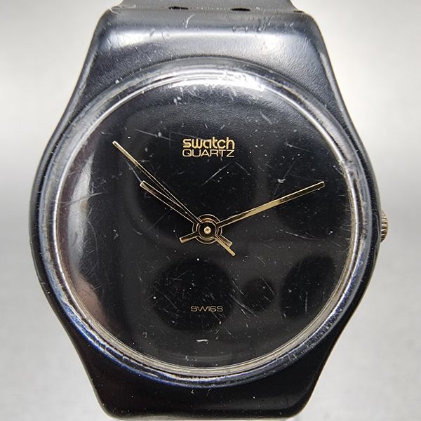 Swatch Black Magic Watch Women 25mm Black Dial Black Tone Round LB106 ...
