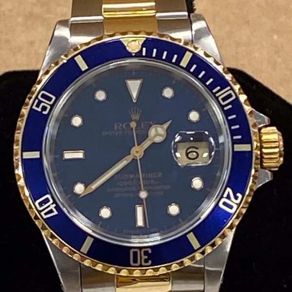ROLEX 16613 SUBMARINER DATE BLUE DIAL TWO-TONE SS 40mm AUTOMATIC WATCH ...