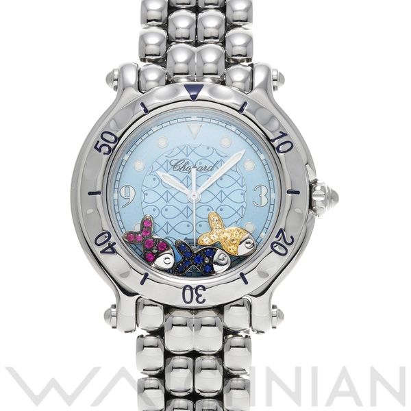 [Used] Chopard Happy Sport Happy Fish 27/8921-402 Light Blue Ladies ...