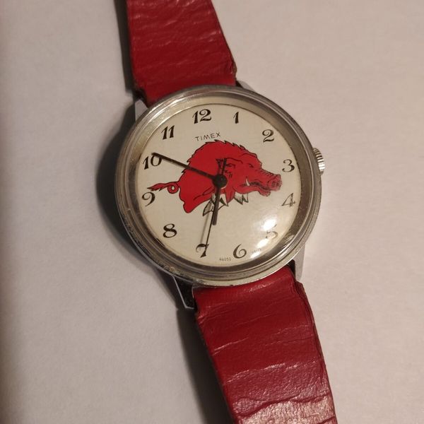 TIMEX VISCOUNT ARKANSAS RAZORBACKS AUTOMATIC WATCH - VINTAGE 1976 ...