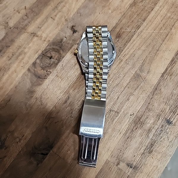 Rare Vintage Citizen Quartz 6100-K09311 Movement Dual Tone Day Date Men ...