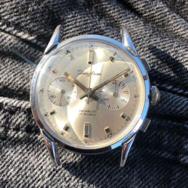 Jungfrau Chronograph Oversize Movement Landeron 249 Original Dial For ...
