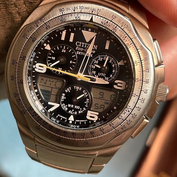 Sold! Citizen Skyhawk JR3000-51F, Stainless, Slide Rule, only $100 ...