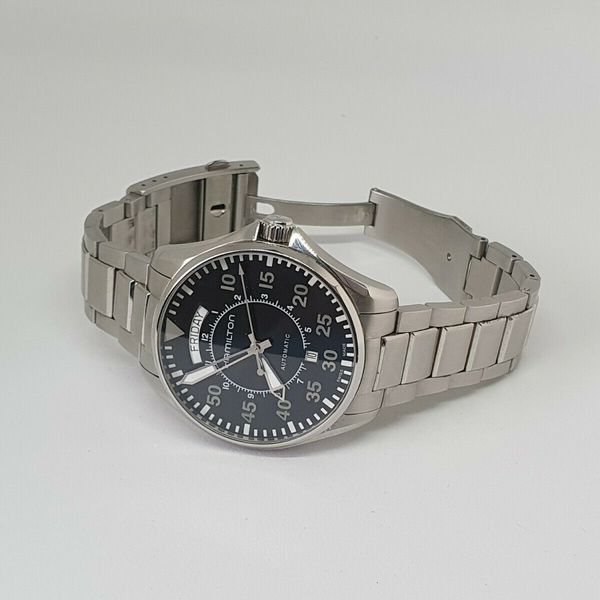 Hamilton Khaki Aviation Pilot Day Date - Interstellar Watch H64615135 ...
