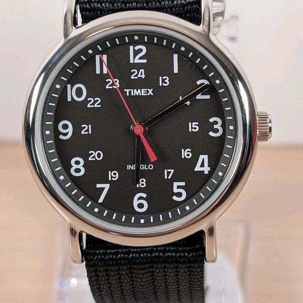 Timex Weekender 38mm Analog Watch Indiglo Backlight Unisex Silver ...