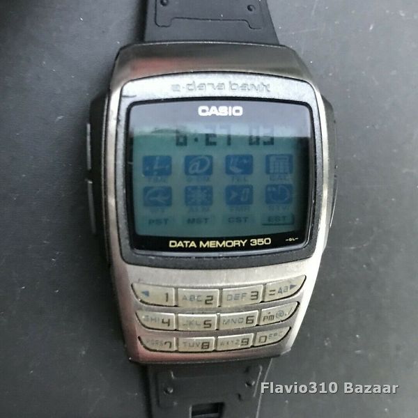 1992 CASIO EDB-610 (2550) e-Data Bank Data Memory 350 36mm watch - New ...