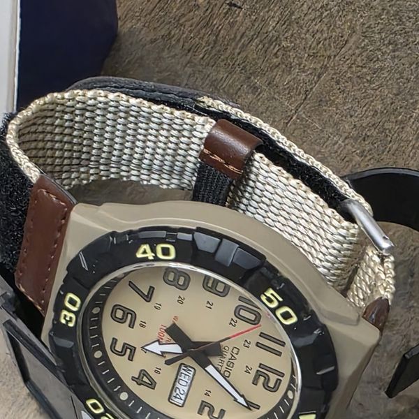 Casio MRW-210H Desert Tan Analog Day Date/Fast-Wrap Diver Men's Watch ...