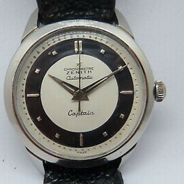 ZENITH CAPTAIN CHRONOMETER FINE133.8 BUMPER AUTO DELUXE DIAL ROBUST SS ...