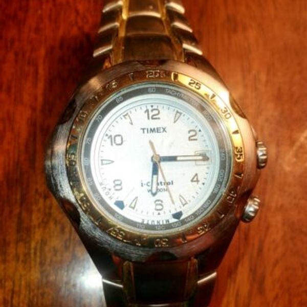 Timex i-control Indiglo WR 50M Time Date Alarm 46mm Men's Two Tone ...