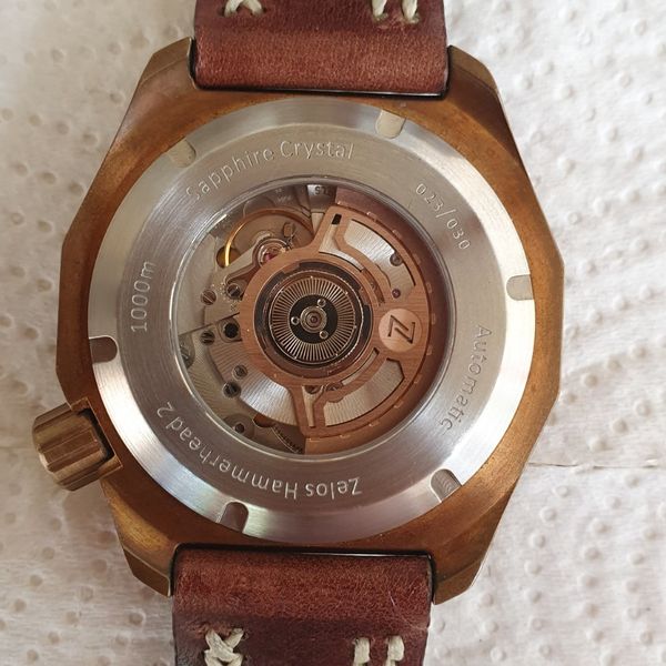 Zelos Hammerhead2 1000m (100bar) Bronze Meteorite Diver's Watch. Swiss ...