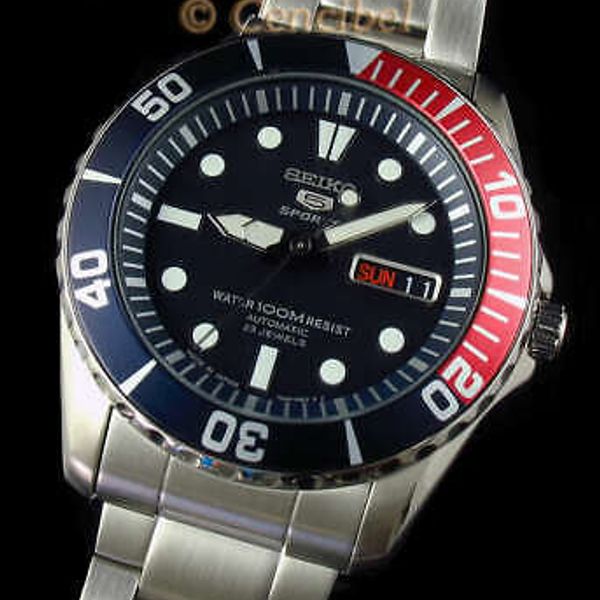 Seiko 5 Sports SNZF15J1 Automatic SNZF15 Pepsi bezel, Made in Japan ...