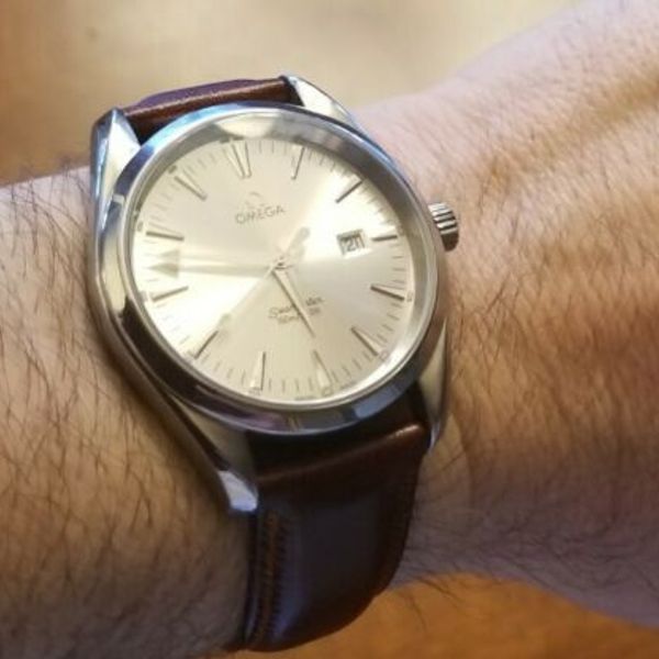 Omega Seamaster Silver Sunburst Aqua Terra 2517.30 Quartz Men 39.2 mm ...