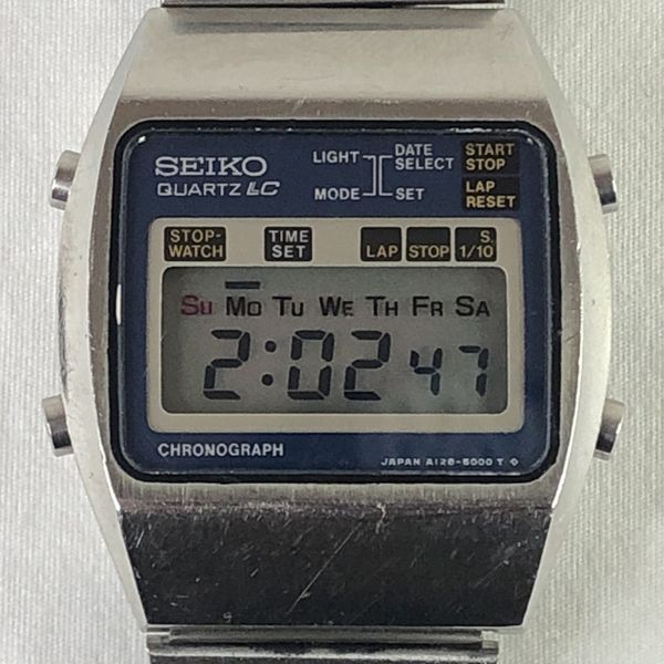 Vintage Seiko Quartz LC A128-5009 Stainless Steel Digital Chronograph ...