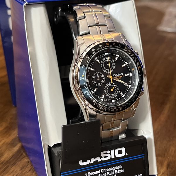 CASIO Analog Chronograph 42mm Stainless Steel Men's Watch MTP4500D-1AV ...