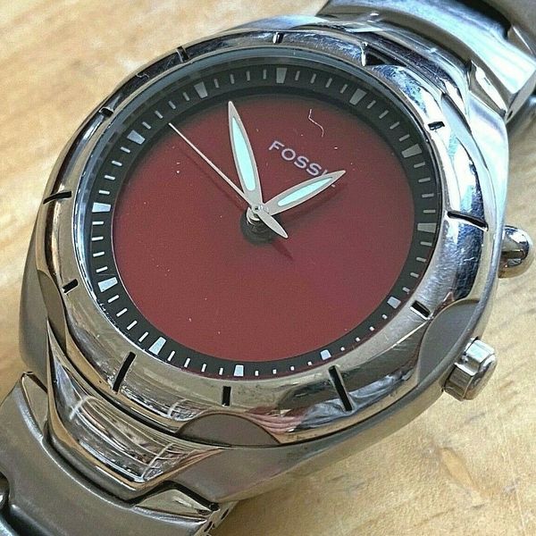 Fossil AM-3536 Men 100m Changing Color Dial Steel Analog Quartz Watch ...