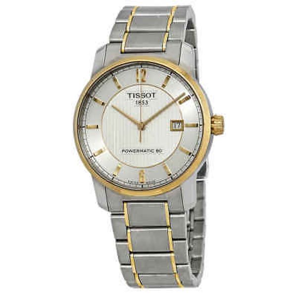 Tissot T-Classic Automatic Titanium Silver Dial Two-tone Men's Watch ...