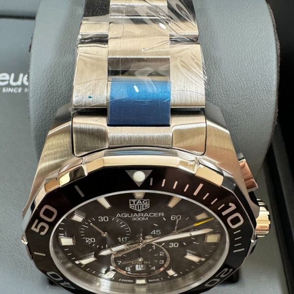 Unused TAG Heuer Aquaracer Chronograph Men's Black Watch - CAY111A ...