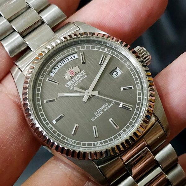 RARE Vintage Orient President Day/Date Auto Watch Rare Black Dial ...