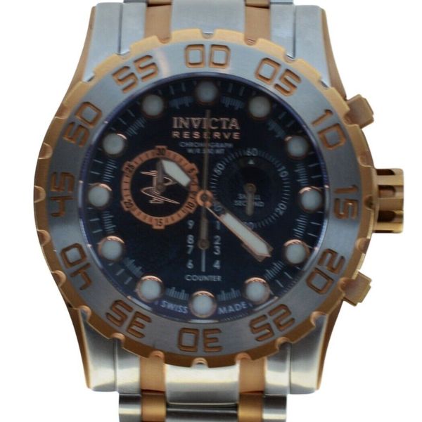 Men's 52mm Invicta Reserve Leviathan Evolution Gold/ Silver SS Watch ...