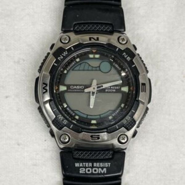 Vintage Casio 5028 AQW-100 Tide Graph MOON PHASE Needs Battery Untested ...